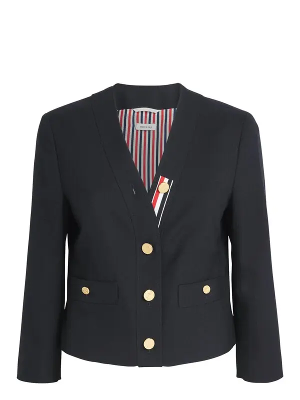 Thom Browne Virgin Wool Jacket - Navy