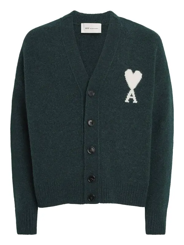 AMI Paris De Coeur Cardigan - Black