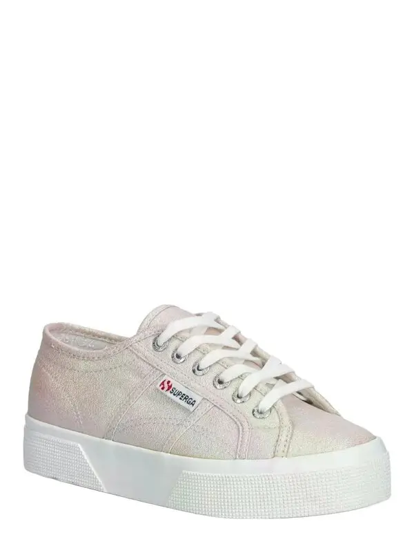 Superga 2740 Platform Lame Lace-up Low-top Sneakers - Neutrals