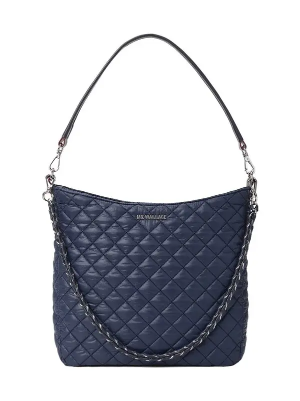 Mz Wallace Crosby Hobo Leather Trim - Navy