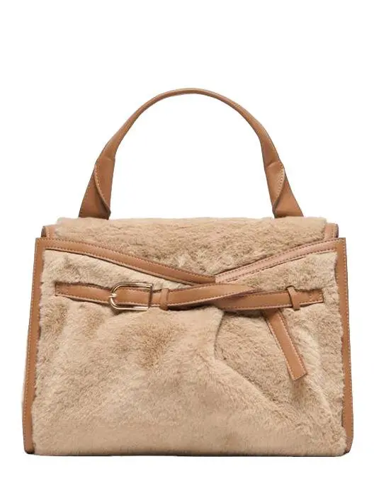 Dolce Vita Borgo Faux Fur Satchel - Brown