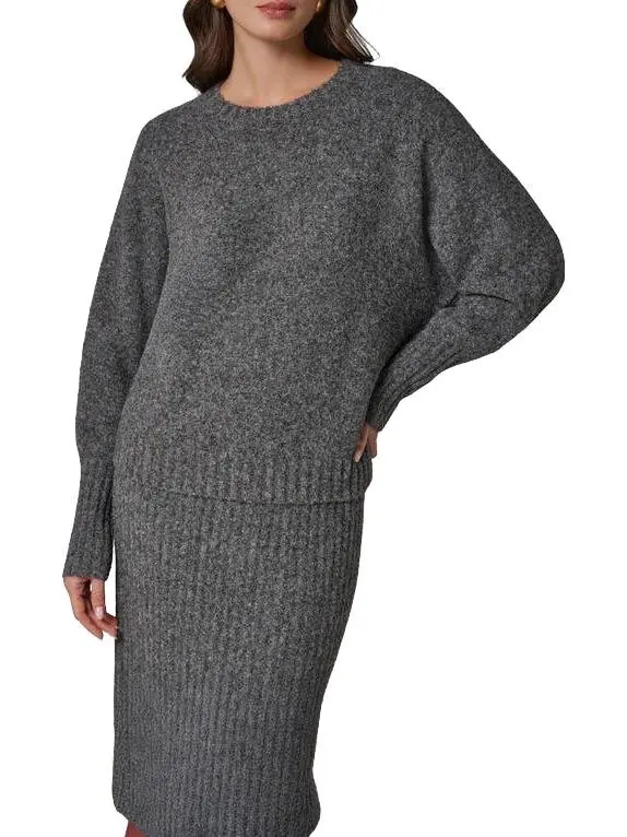 Donna Karan New York Drop Shoulder Crewneck Sweater - Heather Charcoal