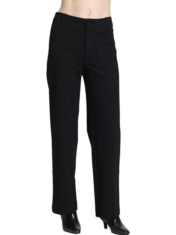 APNY Patch Pocket Wide Leg Pants - Black