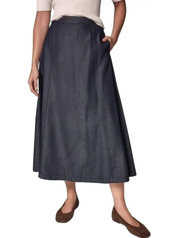 Donna Karan New York A-line Chambray Skirt - Dutchess