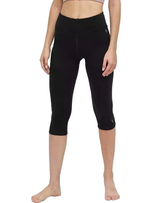 Smartwool Logo-embroidered Cropped Leggings - Black