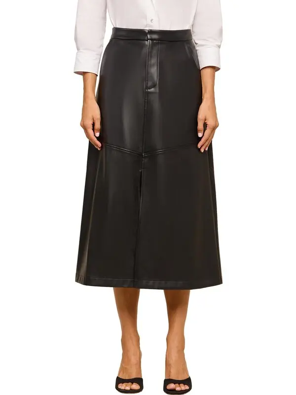 L'Agence Robyn Vegan Leather Skirt - Black
