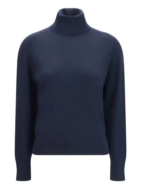 Loro Piana Piuma Cashmere Turtleneck Sweater - Blue