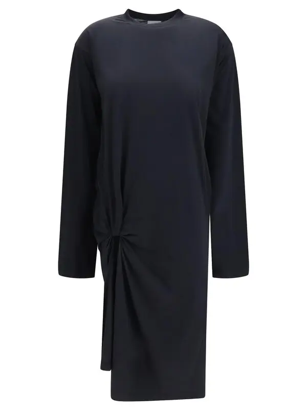 Balenciaga Twisted-knot Cotton Dress - Black