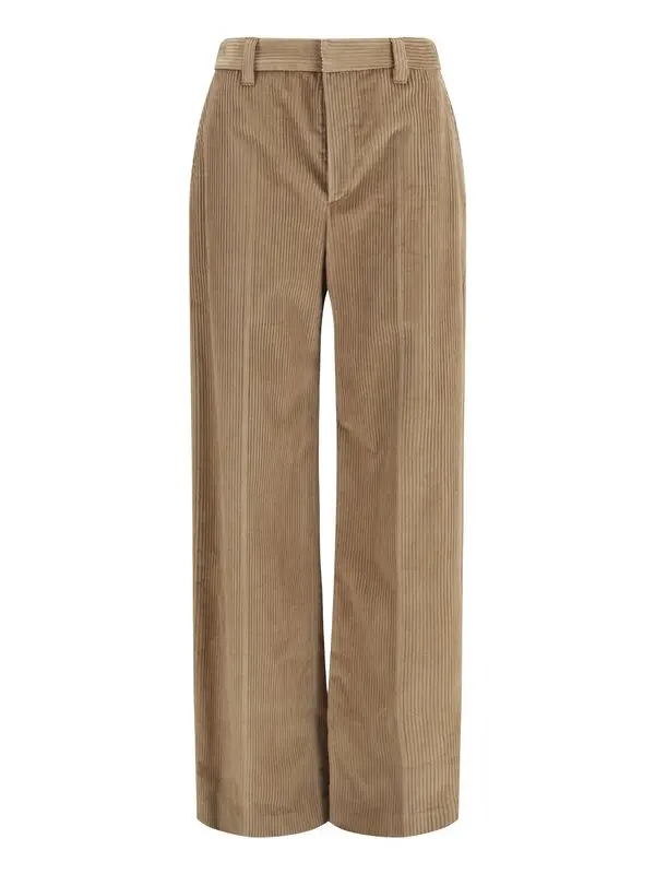 Brunello Cucinelli Cotton Velvet Pants - Brown