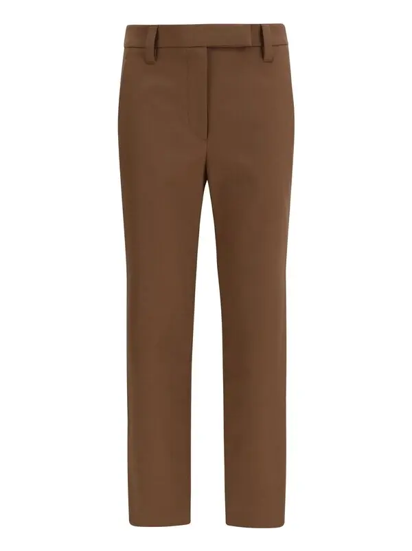 Brunello Cucinelli Straight-leg Cotton Pants - Brown