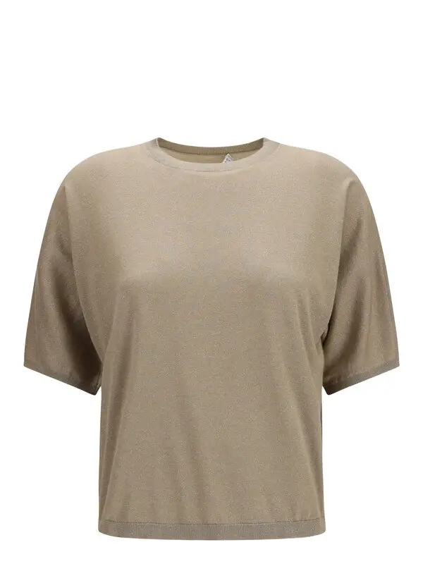 Brunello Cucinelli Short-sleeve Cashmere And Silk Sweater - Cream
