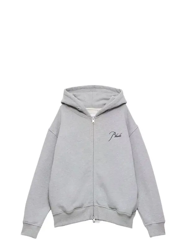 Rhude Classique Front-zip Hoodie - Grey
