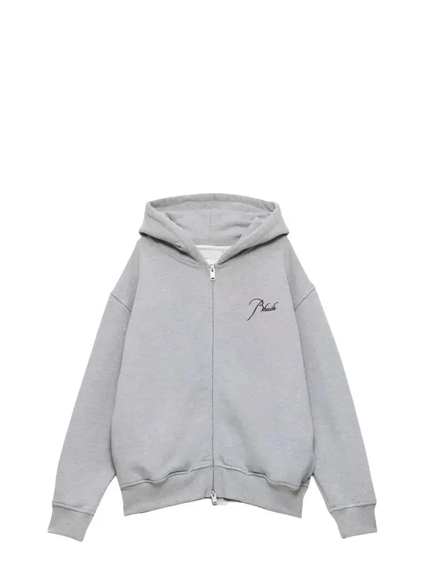 Rhude Classique Front-zip Hoodie - Grey