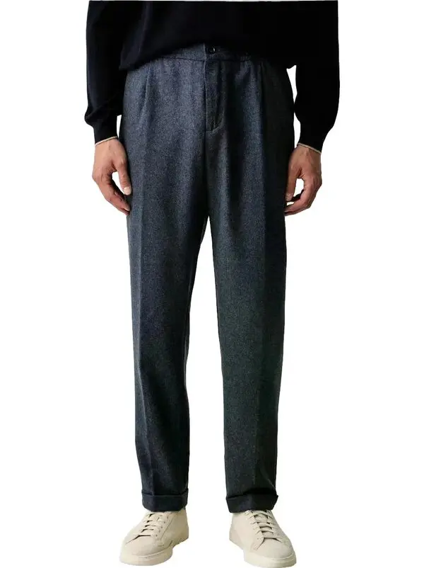 Paul & Shark Pleated Turn-up Straight-leg Trousers - Grey