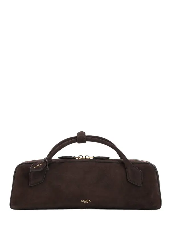 Alaïa Teckel Mini Suede Clutch Bag - Brown