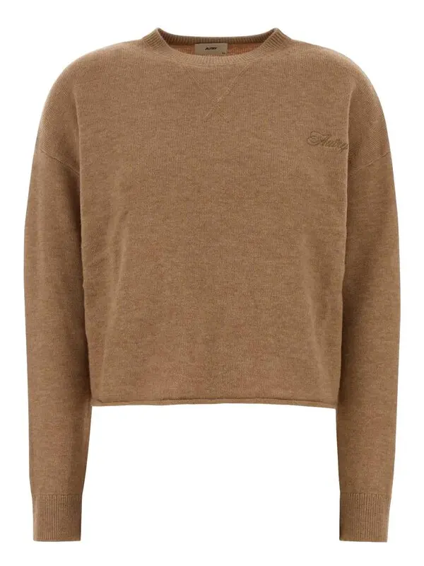 AUTRY Wool Blend Crewneck Sweater - Camel
