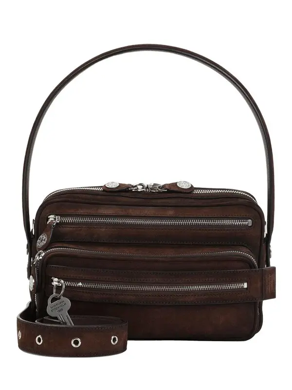 Acne Studios Suede Wax Mini Shoulder Bag - Brown