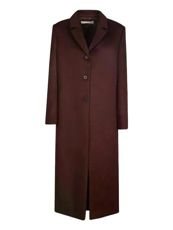 BLANCA VITA Single-breasted Notched-lapels Coat - Brown