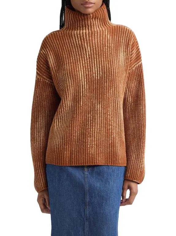 DIESEL® M-amet Wool Blend Rib Sweater - Brown