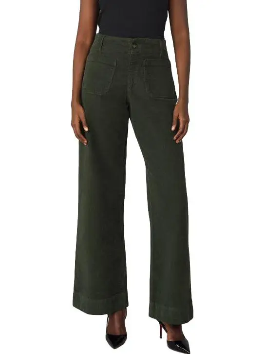 LOLA DENIM Colette High Rise Wide Leg Corduroy Jeans - Command Sage