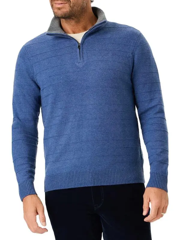 Robert Graham Poggio Quarter Zip Sweater - Navy