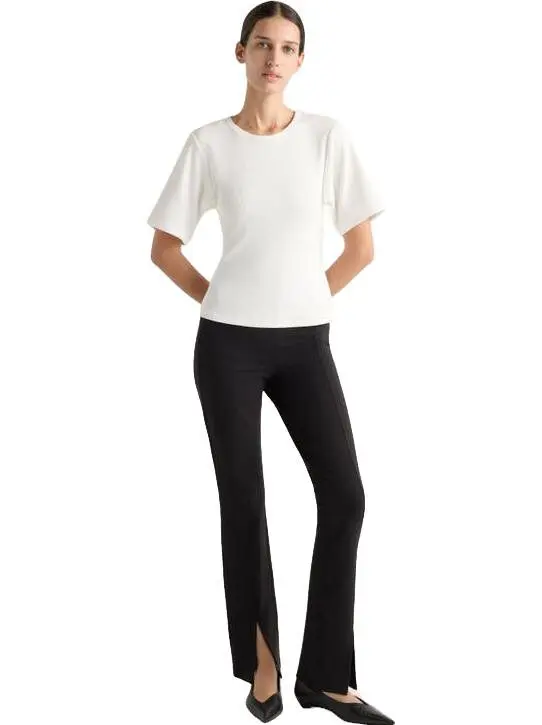 Modern Citizen Cass Front-split Ponte Stretch Pant - Black