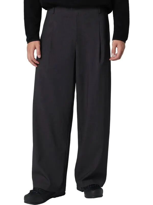 HIKING PATROL Dark Pleated Trousers In Viscose Blend - Grey