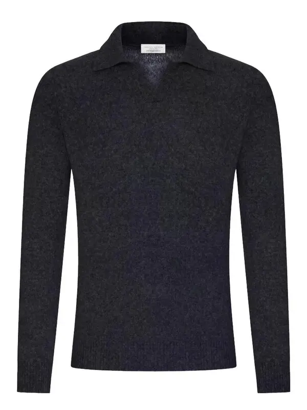 ROBERTO COLLINA Polo-collar Wool Sweater - Black