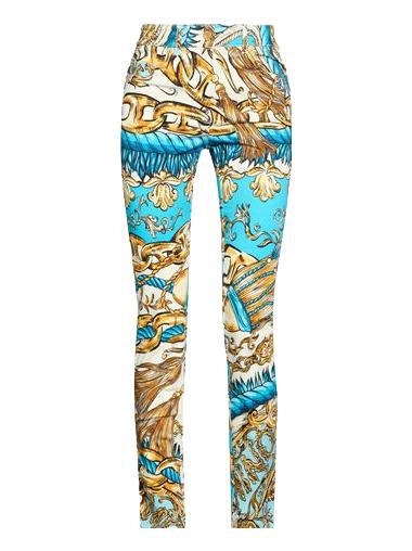 Moschino Pants Azure Size Cotton, Elastane - Blue