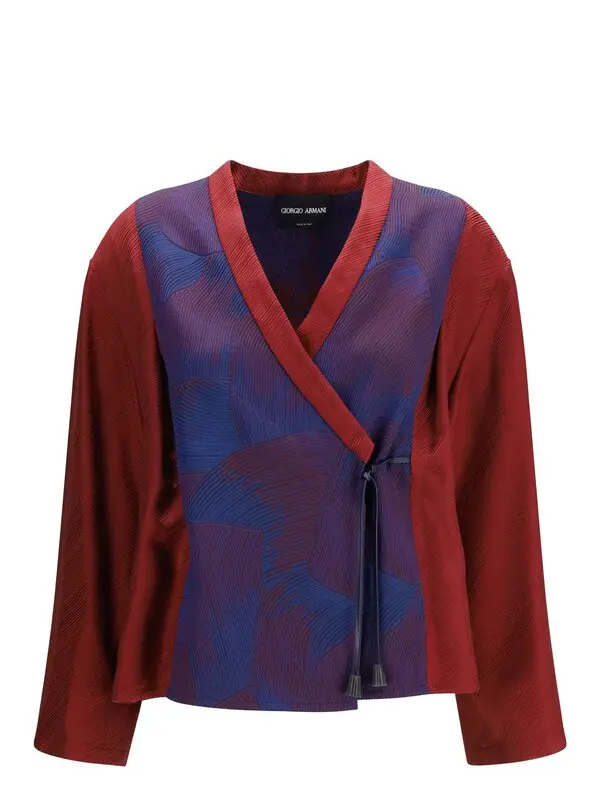 Giorgio Armani Ethnic Jacquard Kimono Shirt - Multicolor