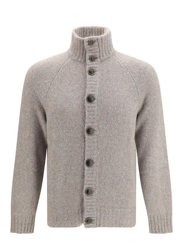 Brunello Cucinelli Wool, Silk And Cashmere Cardigan - Gray
