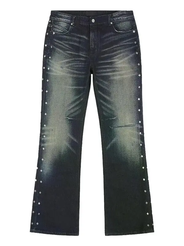 RtA Mael Stud-embellished Jeans - Blue