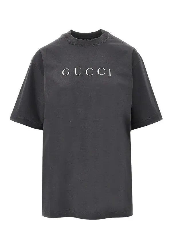 Gucci Glittered Logo T-shirt - Grey