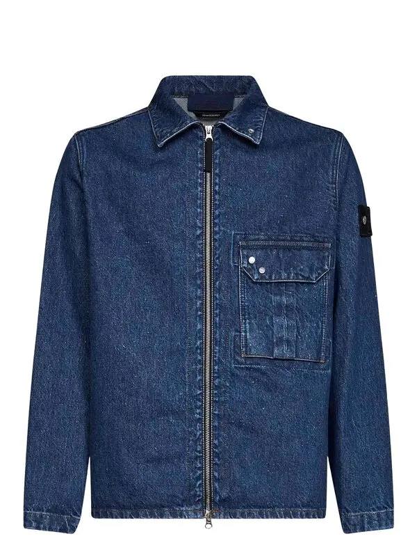 Stone Island Zip-front Denim Shirt - No