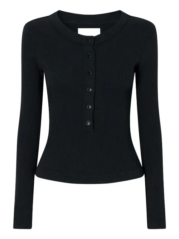 Citizens Of Humanity Ribbed Stretch Henley Top - No