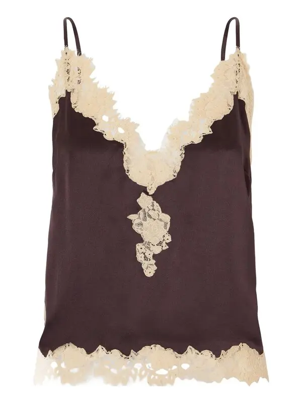 DÔEN Lace-trimmed Silk-satin Cami - No