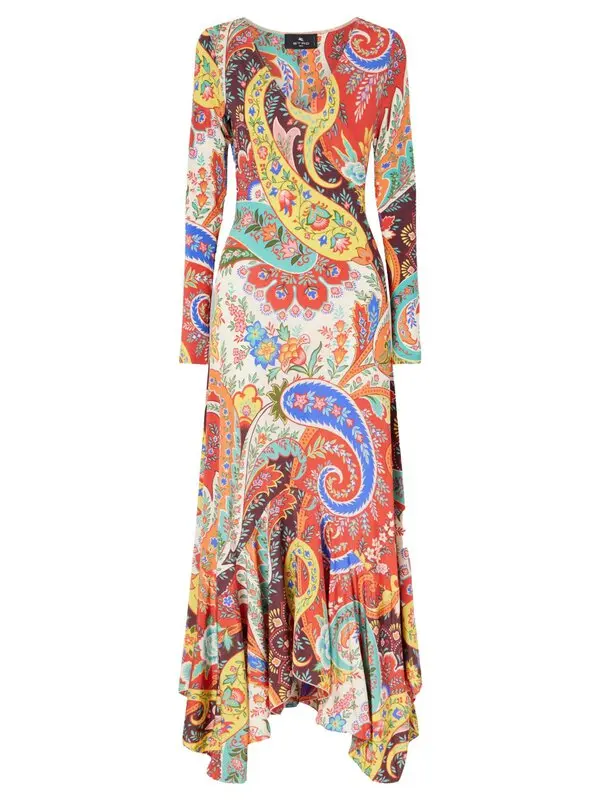 Etro Ruffled Paisley-print Jersey Maxi Dress - No
