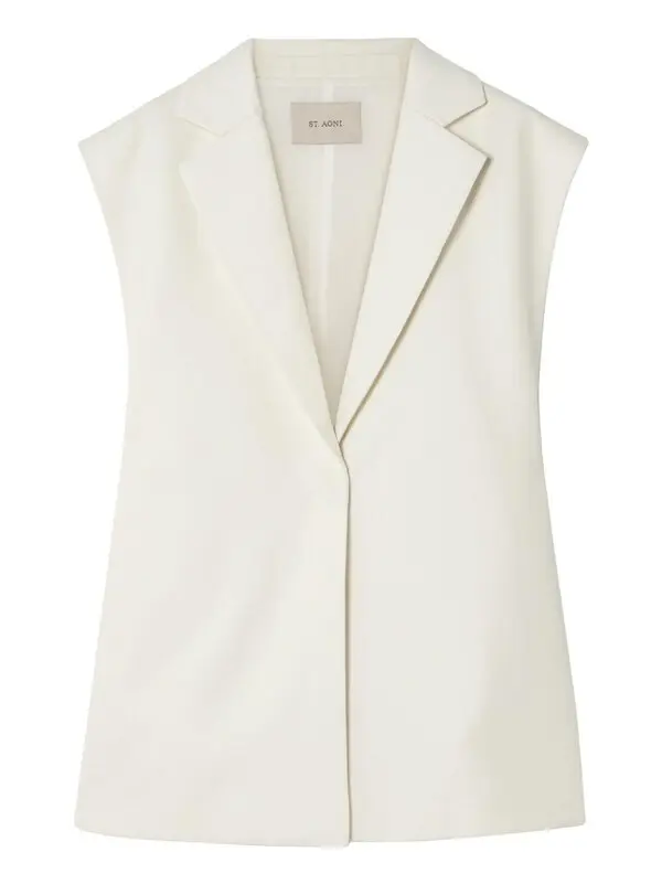 ST. AGNI Tie-side Wool-blend Twill Vest - No