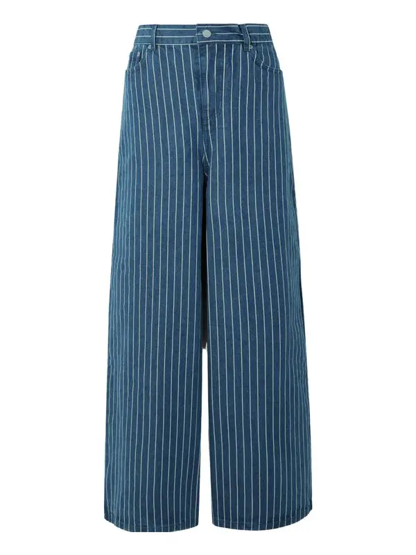 THE FRANKIE SHOP Sasha Striped Wide-leg Jeans - No