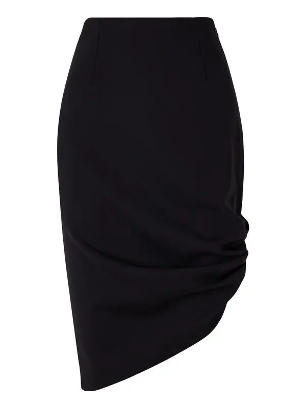 Carolina Herrera Asymmetrical Stretch-wool Midi Skirt - No