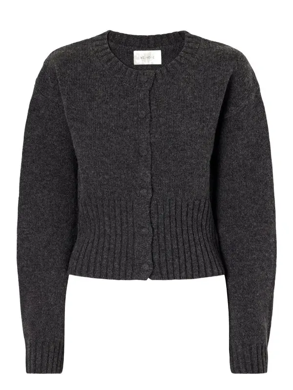 ST. AGNI Cropped Wool Cardigan - Gray