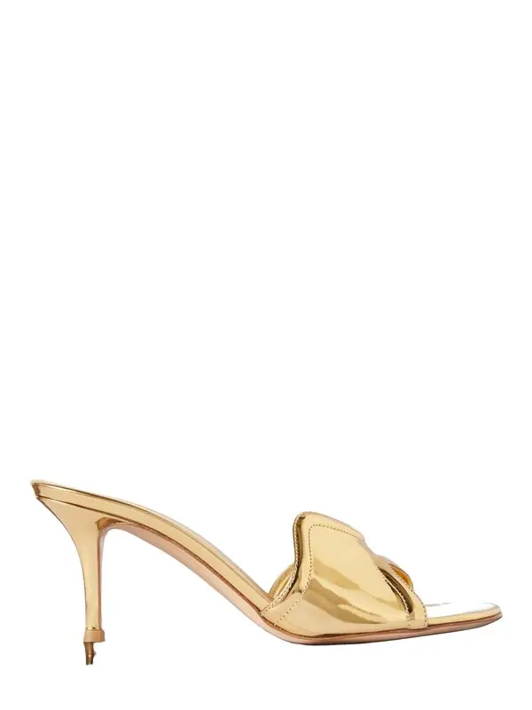 GIANVITO ROSSI Mirrored-leather Mules - No
