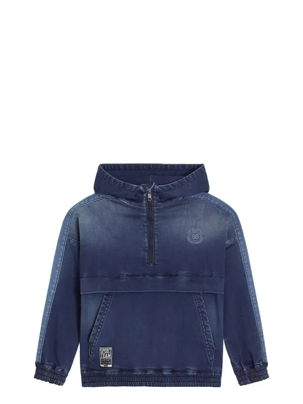 Dolce & Gabbana Denim Hoodie With Embroidery - Multicolor
