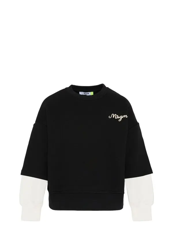 MSGM Double-layered Logo Sweatshirt - Black