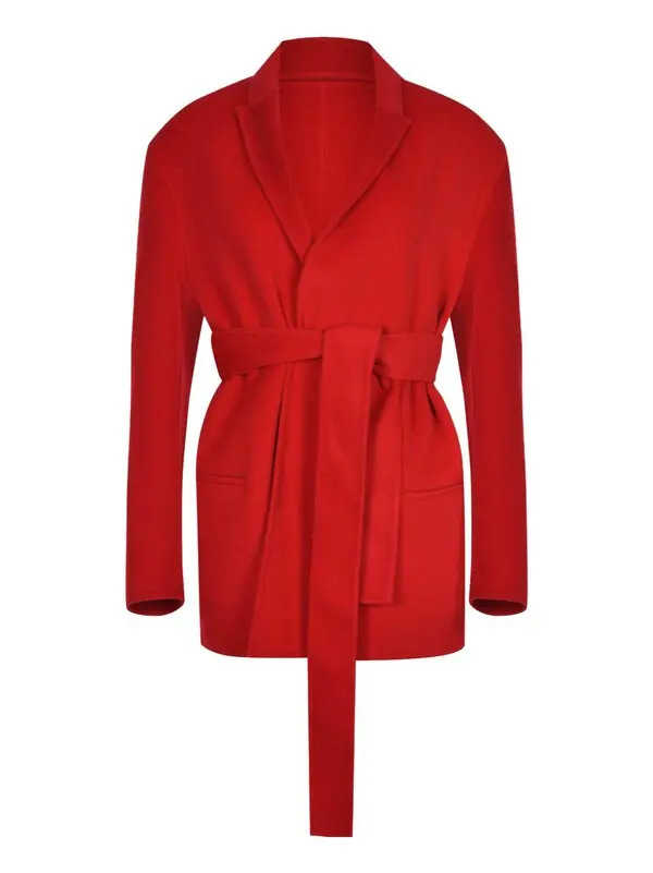 Alberta Ferretti Long-sleeve Belted Jacket - Red