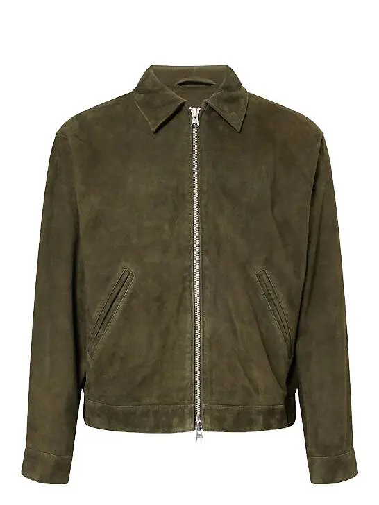 Nn07 Petrus Suede Jacket - Shadow Moss