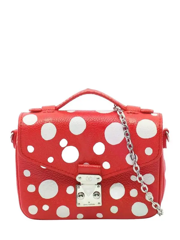 LOUIS VUITTON 2000-2026 Yayoi Kusama Monogram Empreinte Infinity Dots Micro Metis Satchel - Red