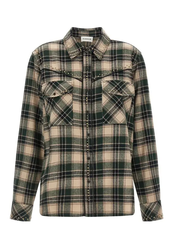 P.a.r.o.s.h Cowboy Studded Check Shirt - Multi-color