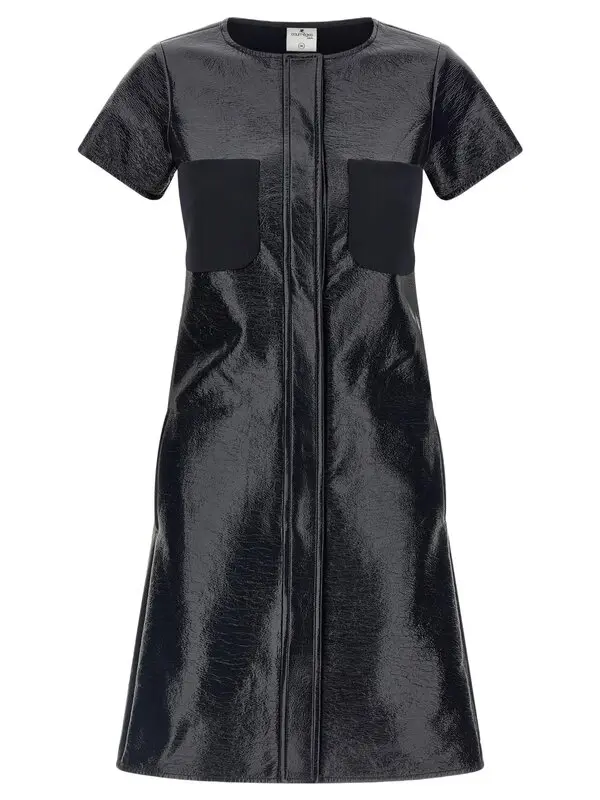 COURREGES Courrèges 2-pocket Vinyl A-line Dress - Navy