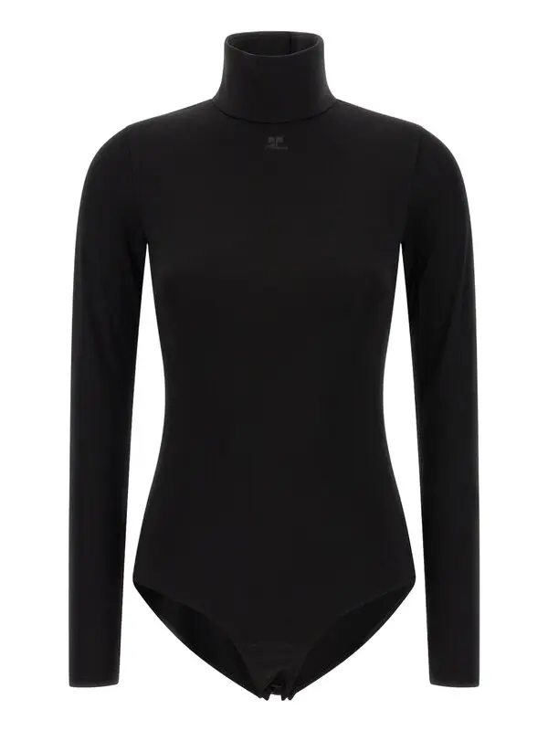 COURREGES Courrèges Jersey Mockneck Bodysuit - Black